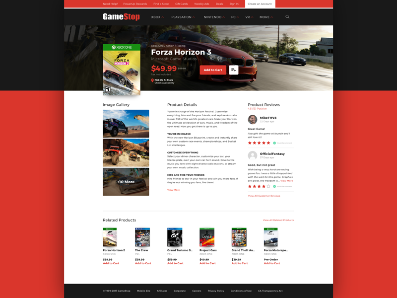 GameStop Product Page [08] by Ryan Duffy on Dribbble