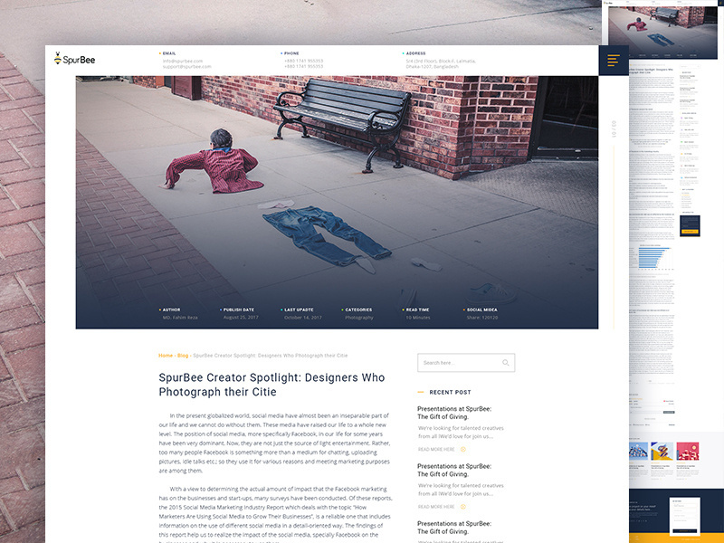 SpurBee Single Blog Post by Subash Chandra on Dribbble