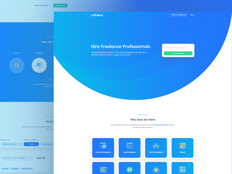 Collabos Home Page by Dragos Axenti on Dribbble