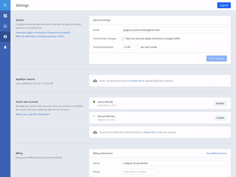 Account settings (long form) by Gregory Muryn-Mukha on Dribbble