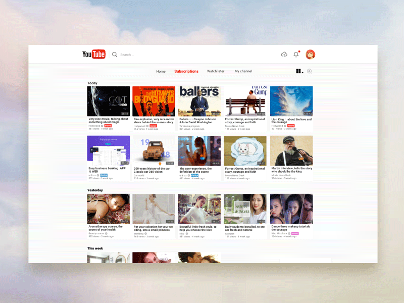 YouTube Redesign ( part II ) by Emmayu on Dribbble