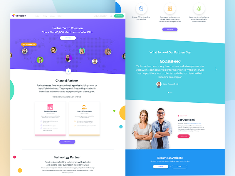 Volusion become-a-partner by Shakil Ali on Dribbble