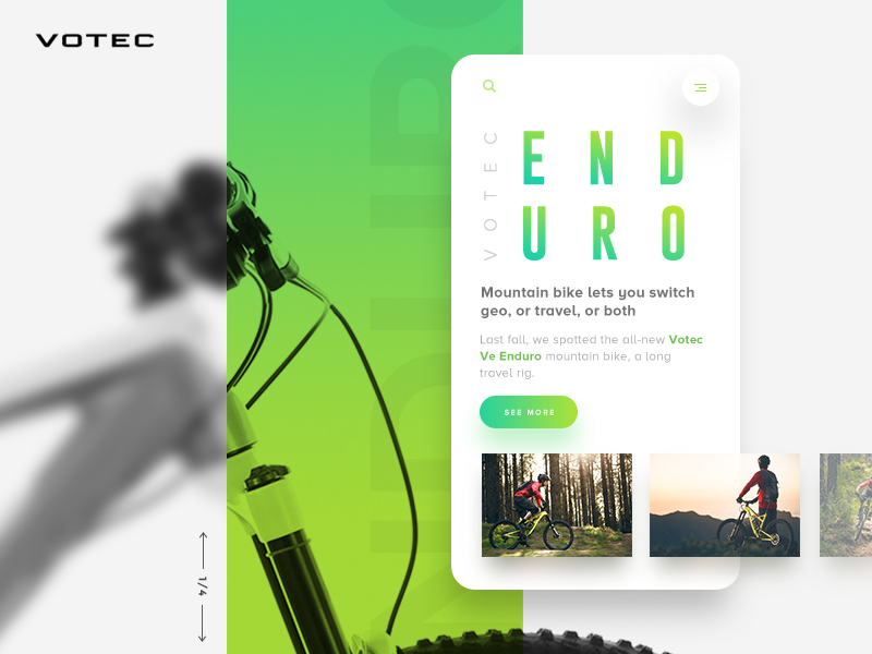 Votec Enduro App by Brandbox on Dribbble
