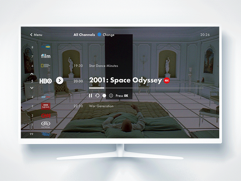 TV GUI for IPTV service by Jarin Nemecek on Dribbble