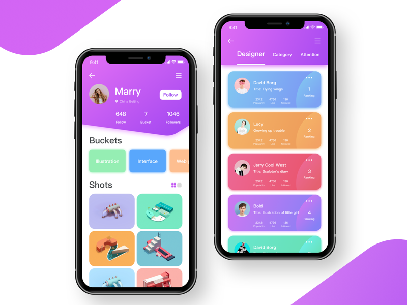 IphoneX-Personal，Designer ranking by Jack W. for New Beee on Dribbble