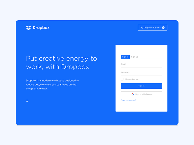 Dropbox Landing Page Redesign by Nijaz Muratovic on Dribbble
