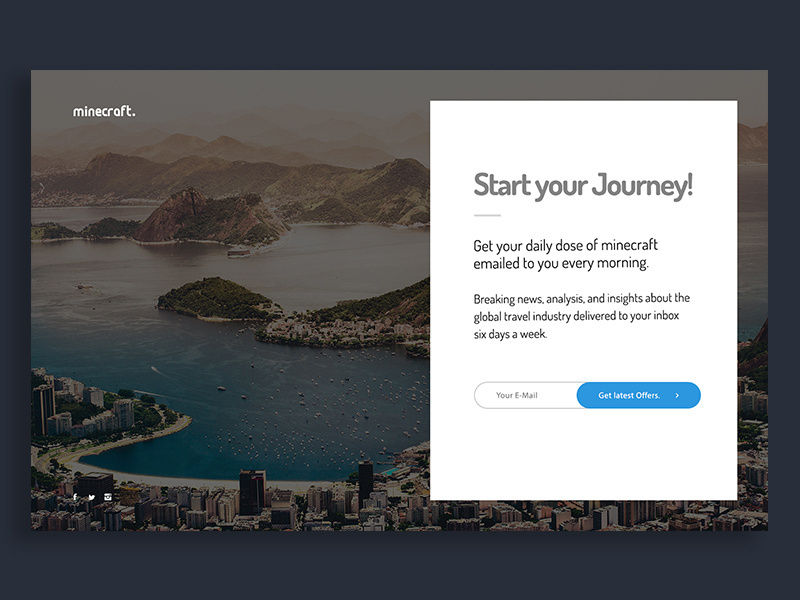 Travel Blog Header - Subscribe Box by Elvis Canziba on Dribbble