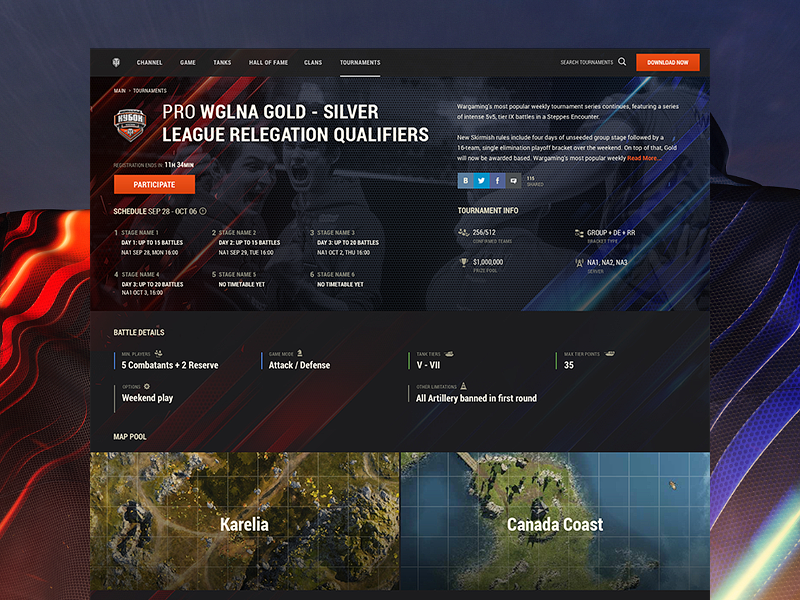 World of Tanks: Tournaments by Wargaming on Dribbble