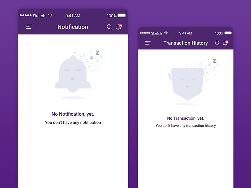 Mobile App Empty State Designs by Prajwal Shrestha on Dribbble