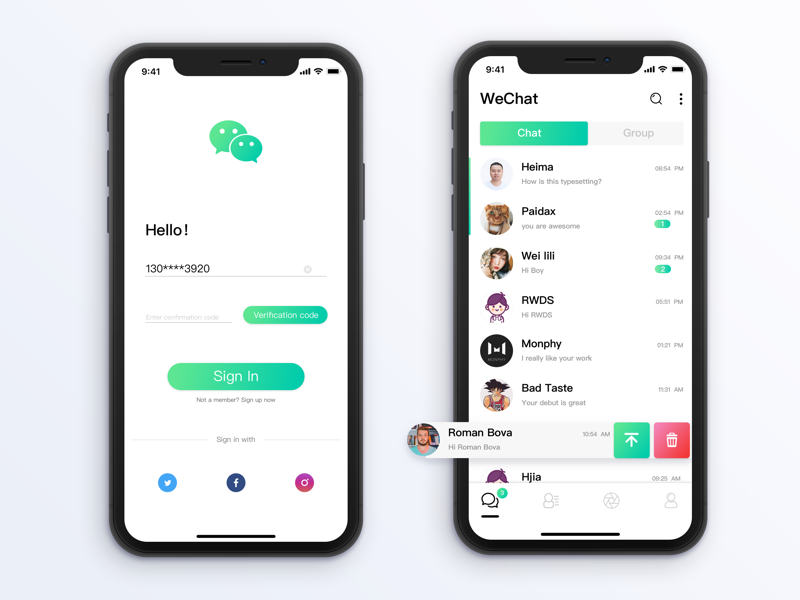 WeChat App by Jiaxin Z. for Frandy Design on Dribbble