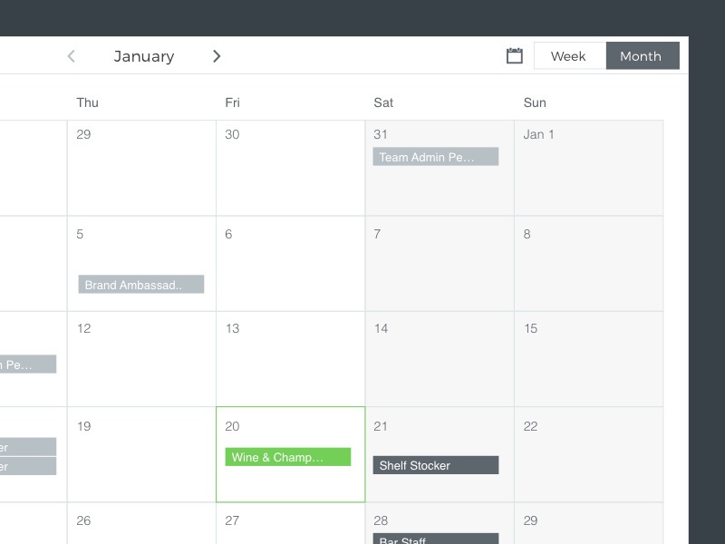 Calendar UI Design by Mike Hince on Dribbble