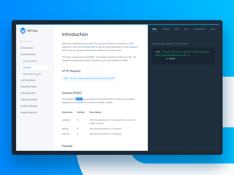 Dribbble - monkeylearn_-_api_documentation_ui_full.png by ++hellohello