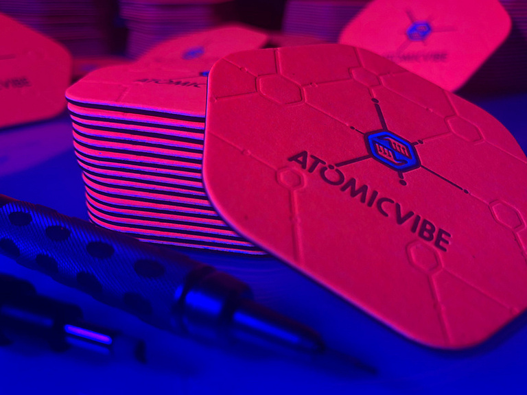atomicvibe business cards - REDESIGN! by atomicvibe design lab on Dribbble