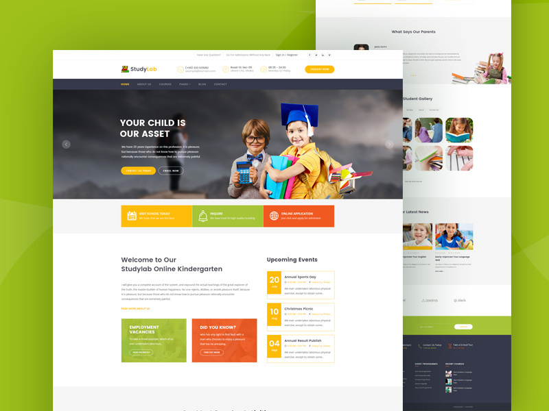 StudyLab_Kid & Online Education Template by Shafiqul Islam 🌱 on Dribbble