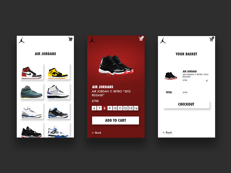 Air Jordan Mobile App by Stephanie Post on Dribbble