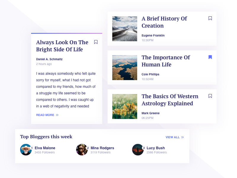 Blog Mini UI Kit by Ildiko Gaspar on Dribbble