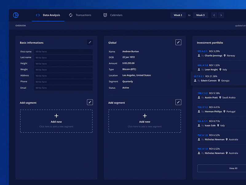 Data Analysis - UI Kit For Sketch And XD by Pierluigi Giglio on Dribbble