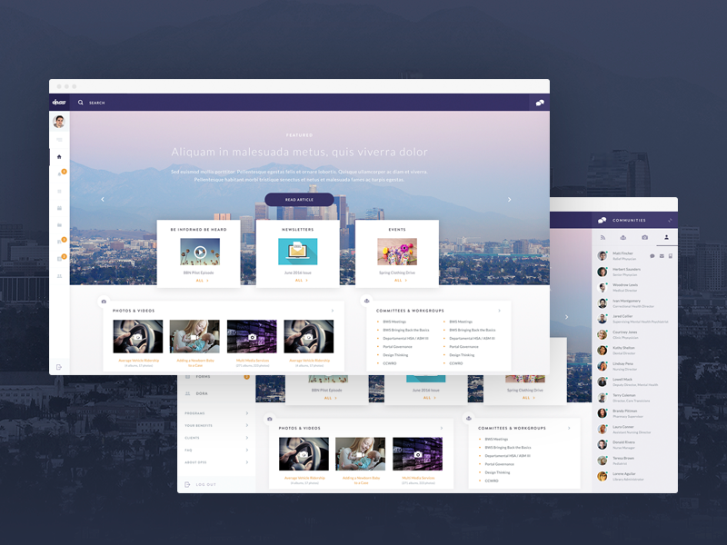 LA County Intranet Dashboard by Michal Koczor on Dribbble