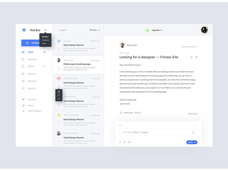 Inbox - Web App by Zihad Islam on Dribbble