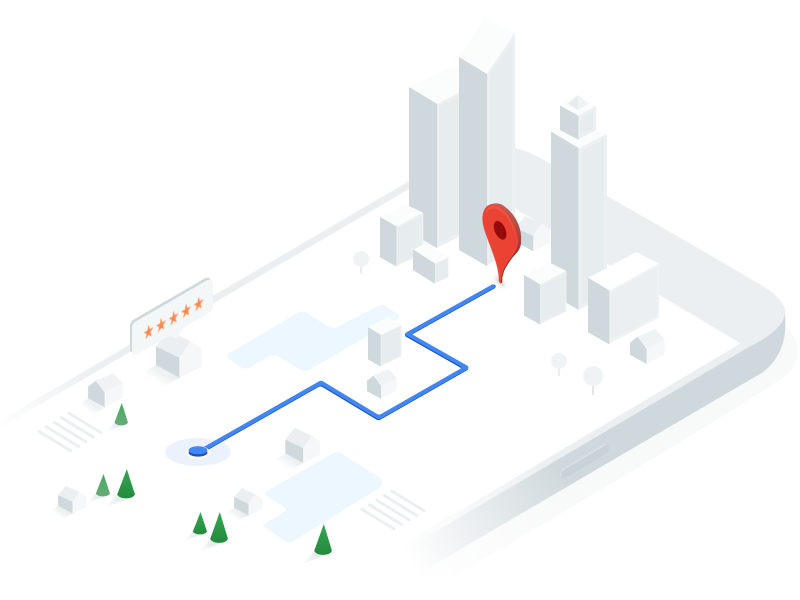 Google Maps API homepage illustration by Jon Øvrebø Dubielzyk on Dribbble