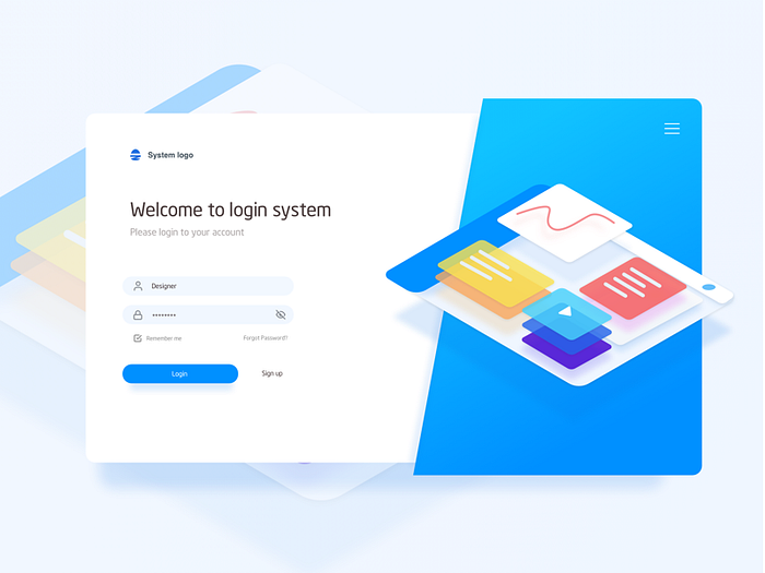 Welcome To Login System by Ray_Liu on Dribbble