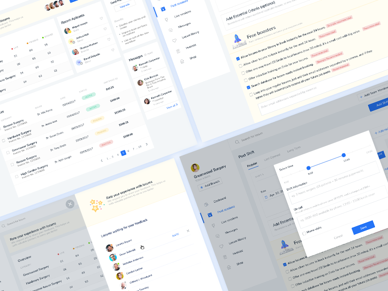 Locum Management System - first screens by Ildiko Gaspar for UI Design ...