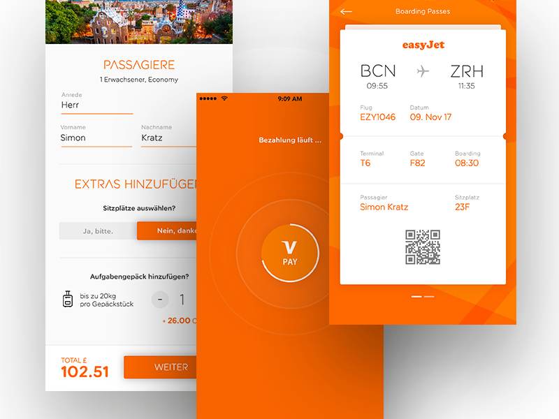 easyJet Mobile App – Redesign Concept – Checkout by Simon Kratz on Dribbble