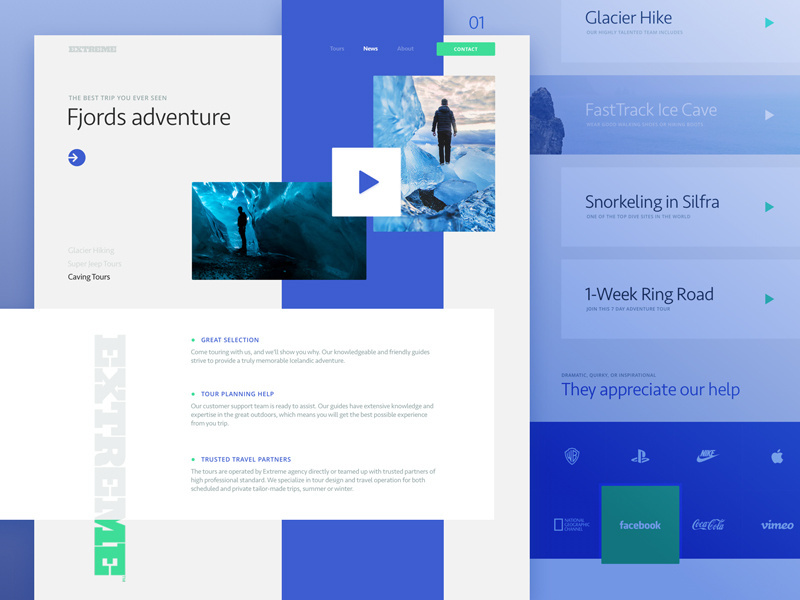 Homepage Design for an Extreme Travel Agency by Sasha from Zajno for ...