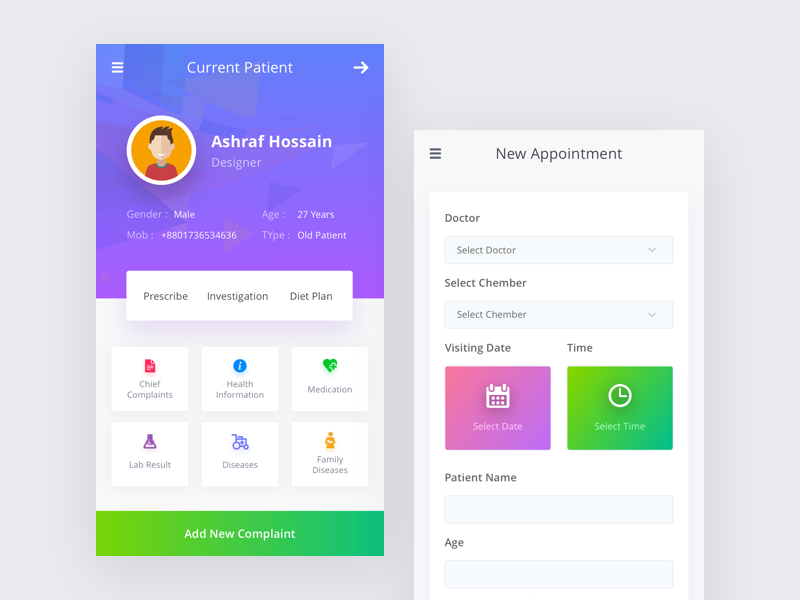 Patient Profile Design by Ashraf Hossain on Dribbble