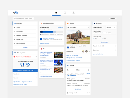 myLU Student Dashboard - Desktop by Aric Burkert on Dribbble