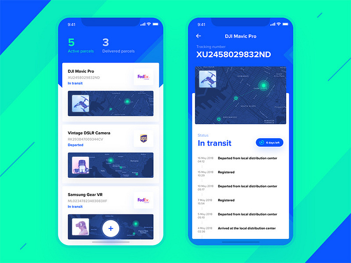 Parcel Tracking App Concept by Vadim Gromov on Dribbble