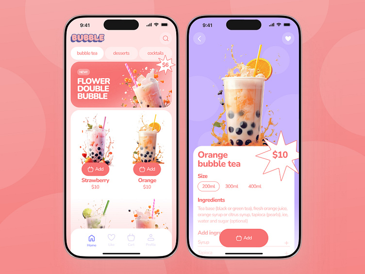 Bubble Tea App UX/UI Design by Anastasia Trunova on Dribbble
