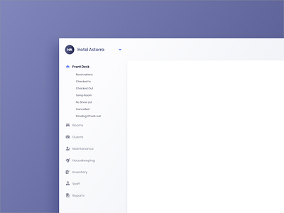 Hotel Management Menu UI Design by Ildiko Gaspar on Dribbble