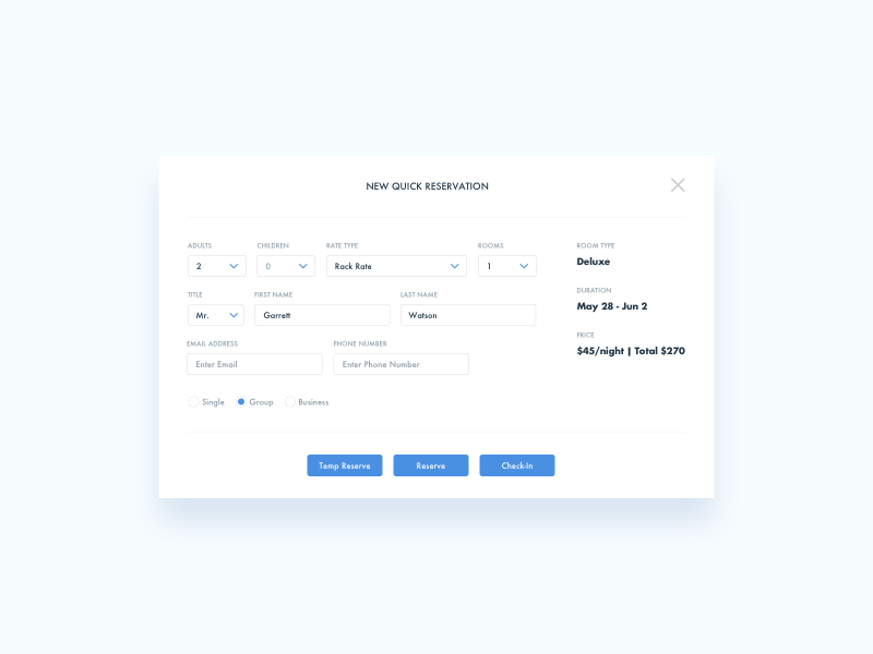 Quick Reservation UI Design by Ildiko Gaspar on Dribbble
