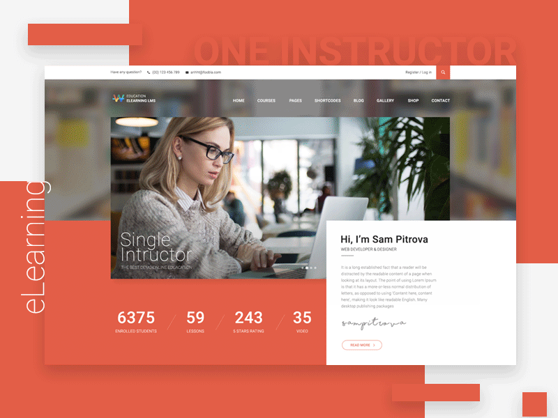 eLearning - One Instructor by ThimPressDesign on Dribbble