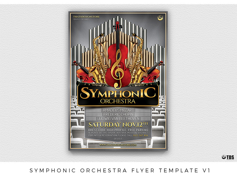 Symphonic Orchestra Flyer Template V1 by Lionel Laboureur for Thats ...