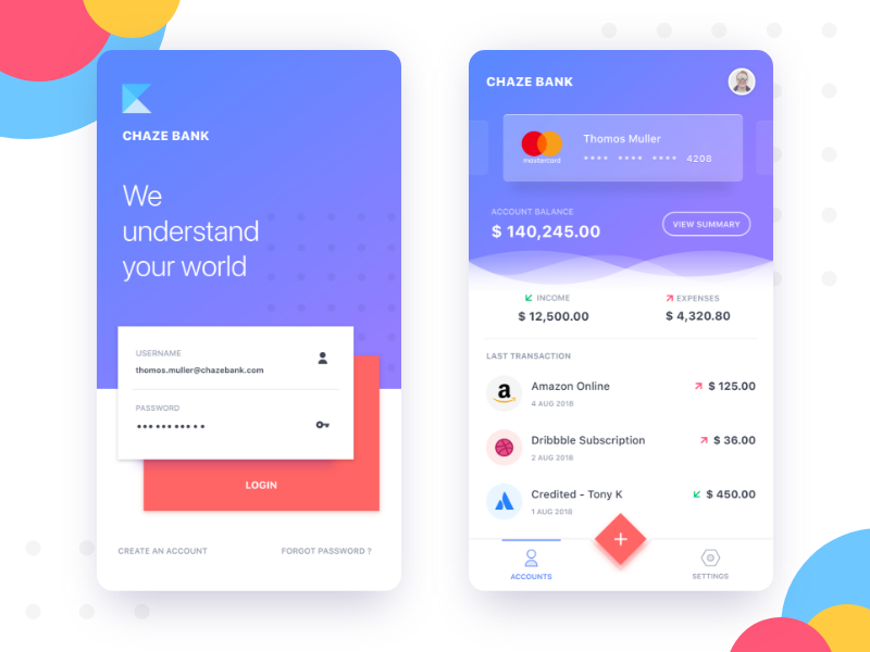 Banking UI by KaDesigns on Dribbble