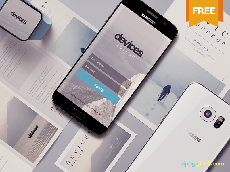 Free Android Mobile Mockup Scene by ZippyPixels on Dribbble
