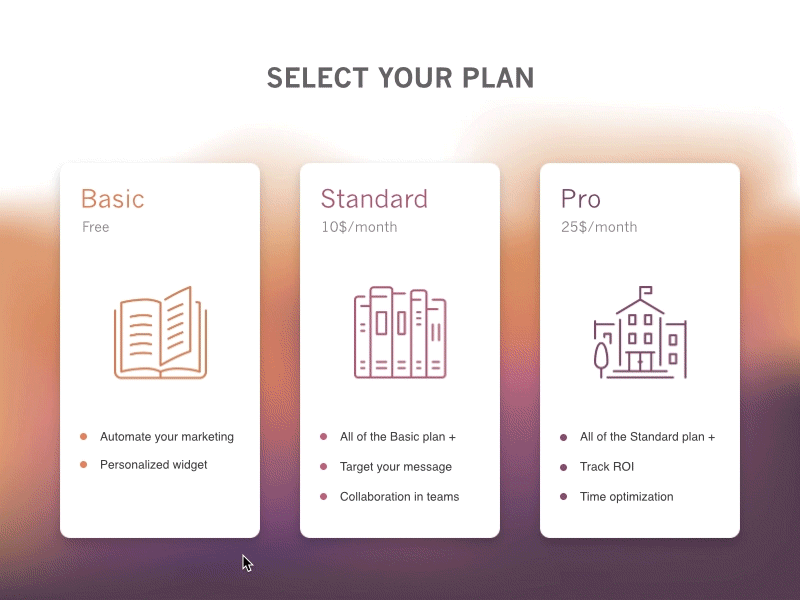 Select you plan by Chip on Dribbble
