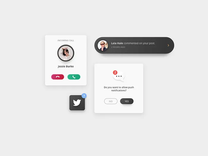 Notifications UI designs, themes, templates and downloadable graphic ...