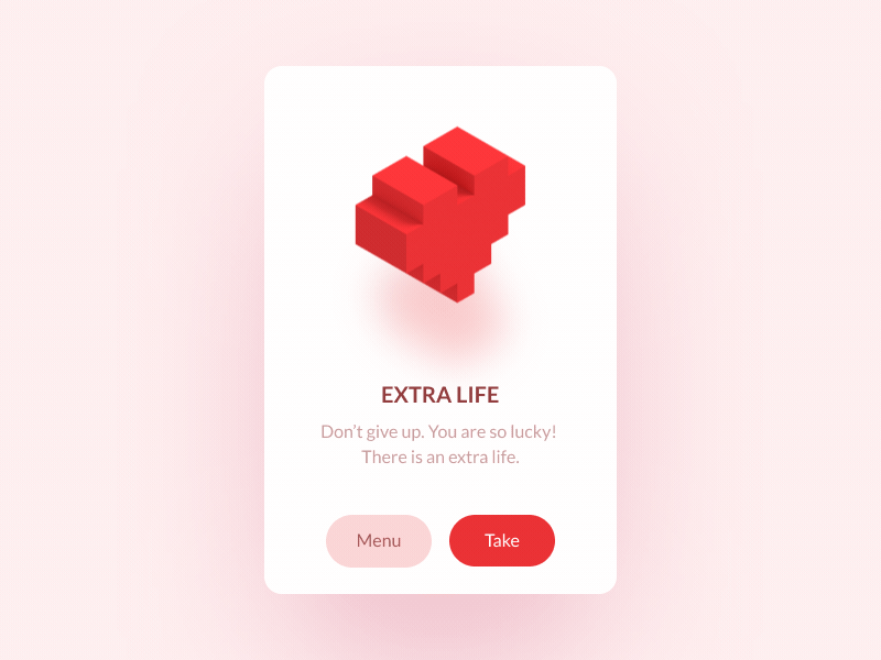 Extra life popup by Oleg Frolov on Dribbble