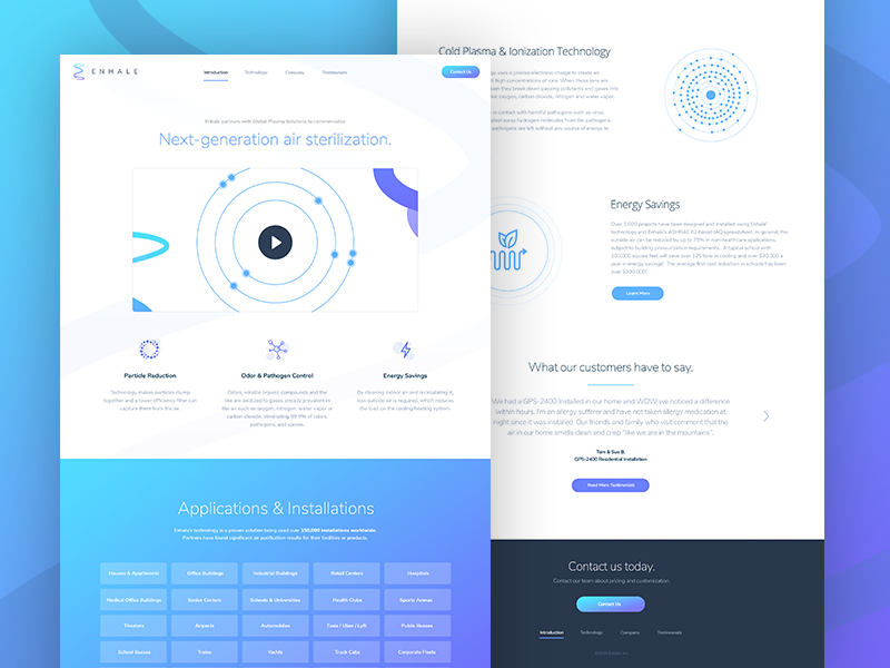 Enhale Home Page by Matt Olpinski on Dribbble