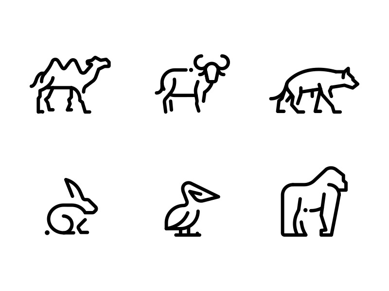 Animals Line Icons Pack by Getillustrations on Dribbble