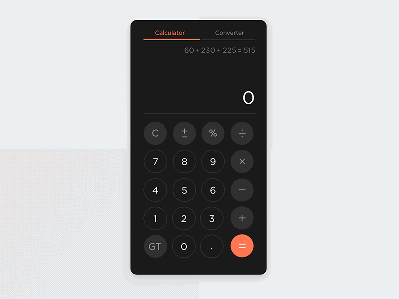 Concept Calculator by Leonid Árestov on Dribbble