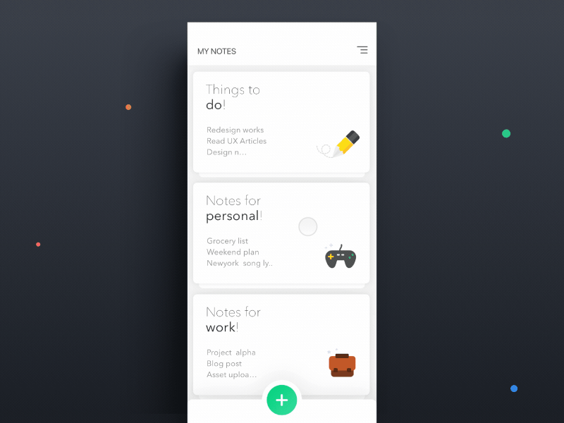 My Note - conceptual Clean Note taking app Interaction by Muthu Nathan ...