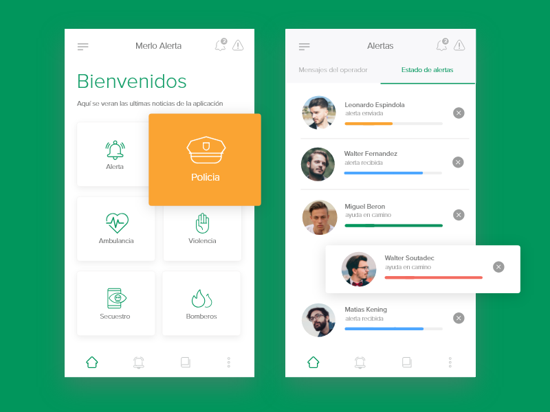 Merlo Alerta App #2 by Mariano Sanchez on Dribbble
