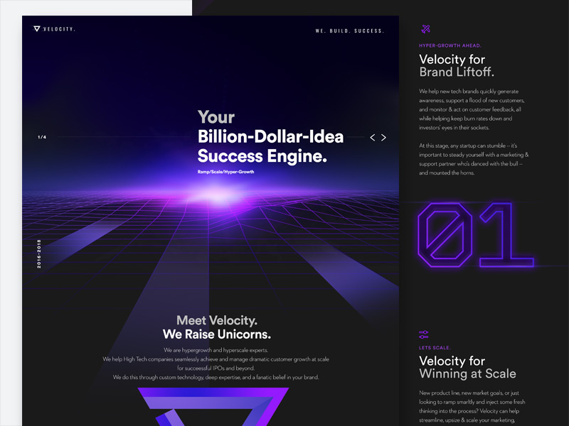Velocity Website by Drew Williams on Dribbble