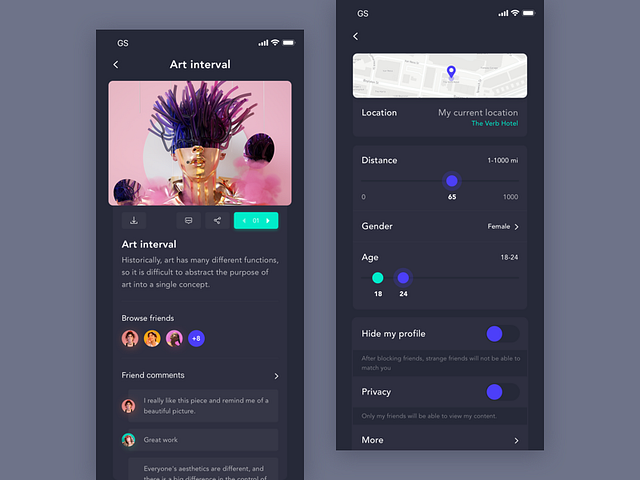 Social Network App Design by Jack W. for Queble on Dribbble