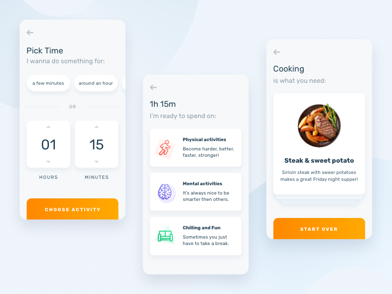 Activity Generator App by HALO LAB on Dribbble