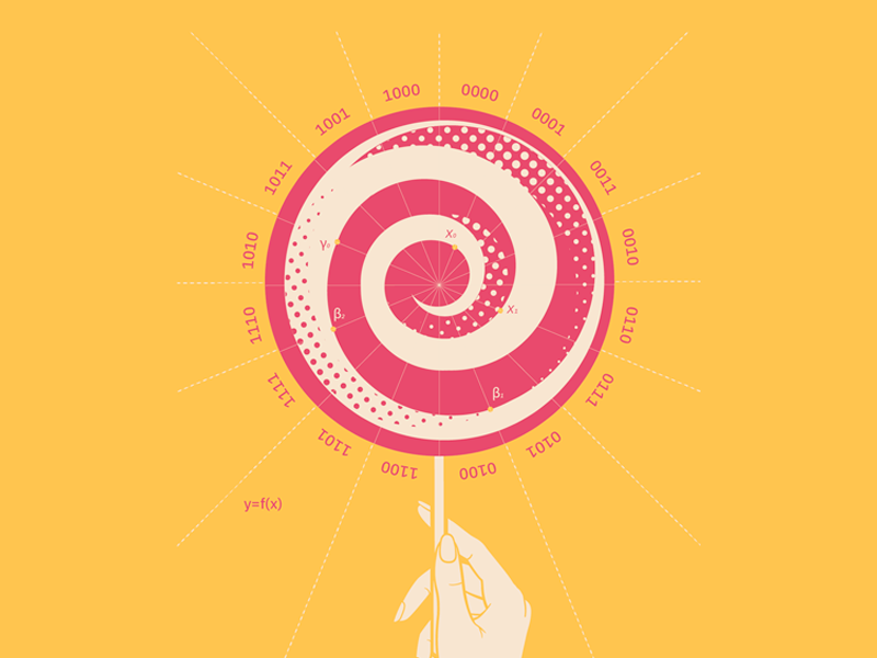 Lollipop And Binary Code Wheel by Miko Jin on Dribbble